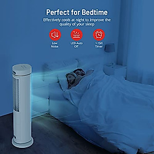 Evaporative Cooler, PARIS RHÔNE 3 in 1 Evaporative Air Cooler 45" Air Cooler 80° Oscillating 19” Air Outlet Cooling Fan 4 Speeds 3 Modes 6L Water Tank Portable Universal Casters White