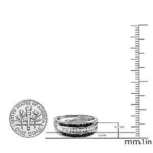 Dazzlingrock Collection 0.50 Carat (Cttw) Round Black and White Diamond Women 3 pcs Wedding Band 1/2 CT, Sterling Silver, Size 5.5