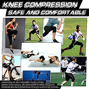 COOLOMG Knee Brace for Knee Pain Knee Compression Sleeves Arthritis Pain Knee Support Running Cycling Weightlifting Gym Workout Sports 1 Pair for Men Women Youth S