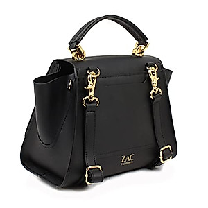 ZAC Zac Posen womens Eartha Iconic Backpack Convertible Top Handle Bag, Black, One Size US