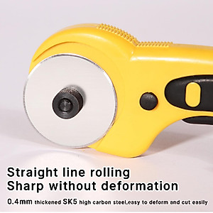 Rotary Cutter Blades 45mm 5 Pack for Fits Fiskars,Olfa,Truecut Rotary Cutter Replacement Arts Crafts Quilting