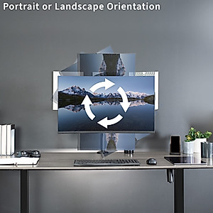 VIVO Single 13 to 32 inch Computer Monitor Desk Mount, Short Adjustable Arm, VESA Stand for 1 Screen, Max VESA 100x100, Black, STAND-V001E