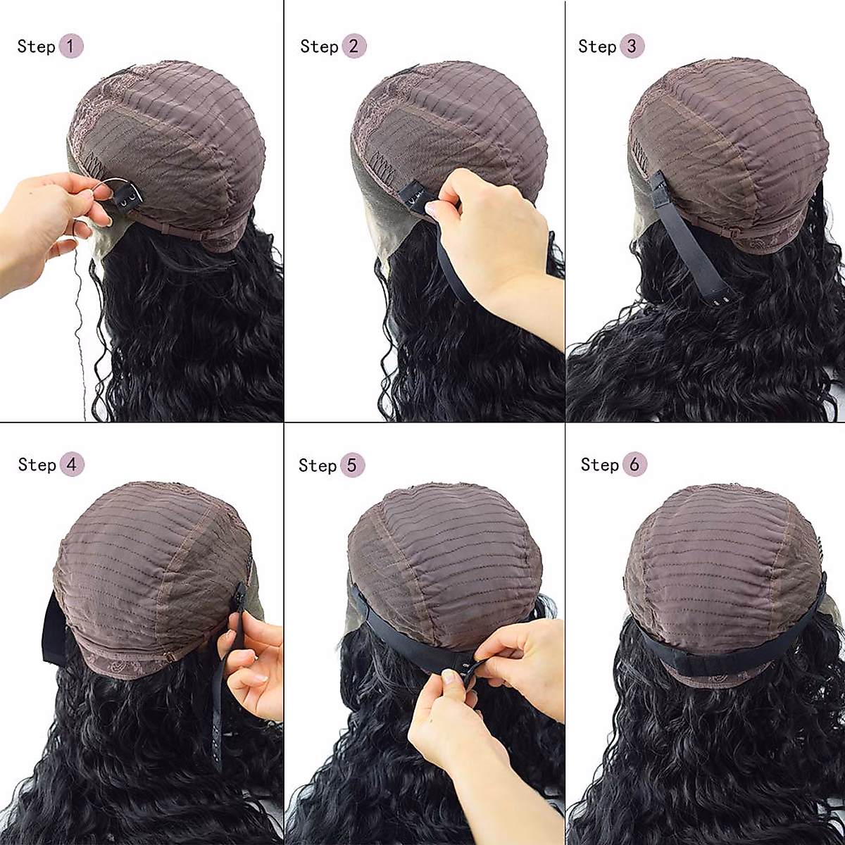 Dreamlover Elastic Bands for Wig, Adjustable Wig Strap to Secure Wig, Wig Band with Hooks for Sewing, 4 Sets