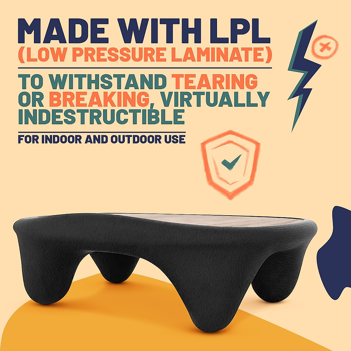 Bbear Baby Children's Table - Perfect for Play, Classroom Table, Toddlers and Childrens Table, Indoor Outdoor Play Table, Designed for Age 0-5, Black