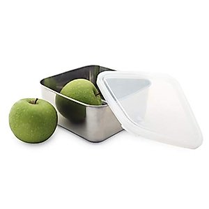 U Konserve To-Go Stainless Steel Square Food-Storage Bento Box Lunch Container 50oz - Clear Airtight Lid - Dishwasher Safe - BPA Free - Eco Friendly