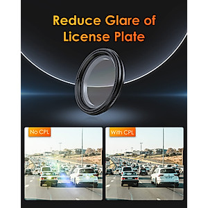 Vantrue 40mm Ultra-Slim CPL Circular Polarizer Filter for Vantrue E1, E2, E3, E1 Lite, S1 Pro, N4 Pro N5 Dash Cam, Reduce Glare and Reflection, Enhance Contrast