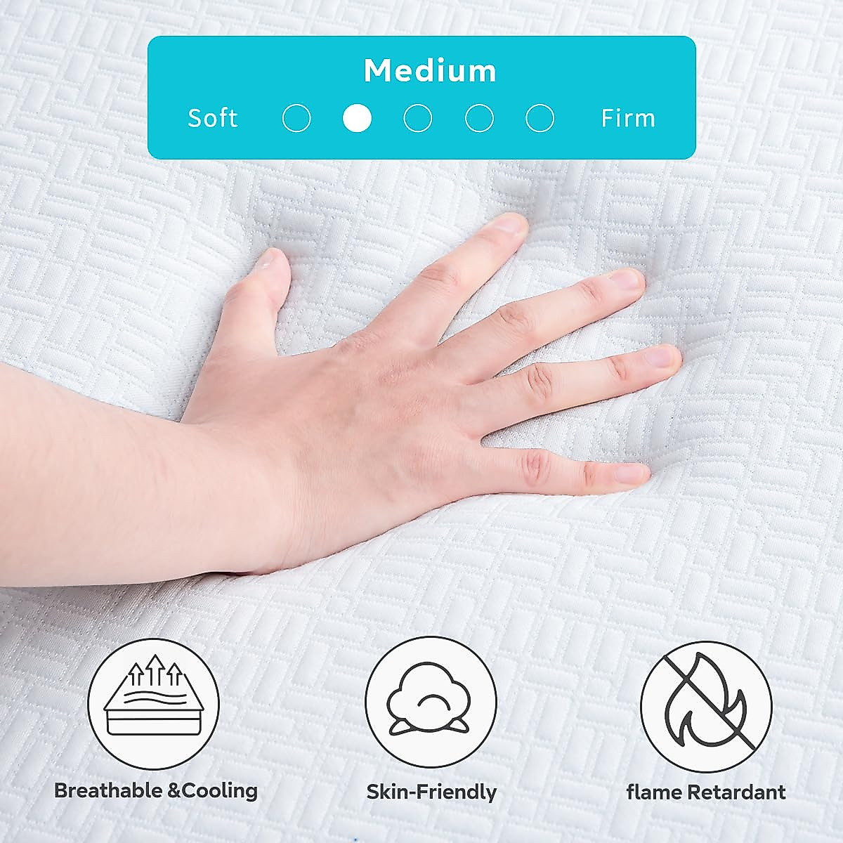 Tripie Gel Memory Foam Replacement Mattress for Sleeper Sofa and Couch Beds, 4 Inch, Fiberglass-Free and Washable Cover, Full Size(Sofa Not Included)