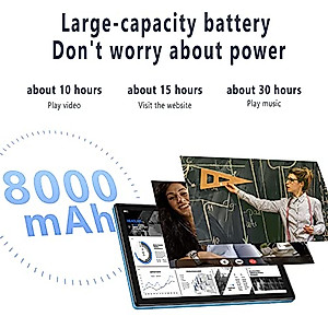 YESTEL Android 11 Tablet 10.1 inch 2 in1 Tablets with 2.0Ghz Octa-Core Processor, 4GB RAM 64GB ROM(Expand to 512GB), 2.4G+5G WiFi, Bluetooth5.0, 8000mAh Battery, Keyboard & Mouse Included-Blue