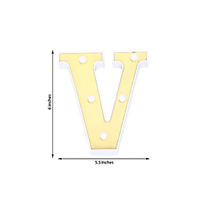 TABLECLOTHSFACTORY 6" 3D Gold Marquee Letters 5 LED Light Up Letters Warm White LED Letter Lights - V