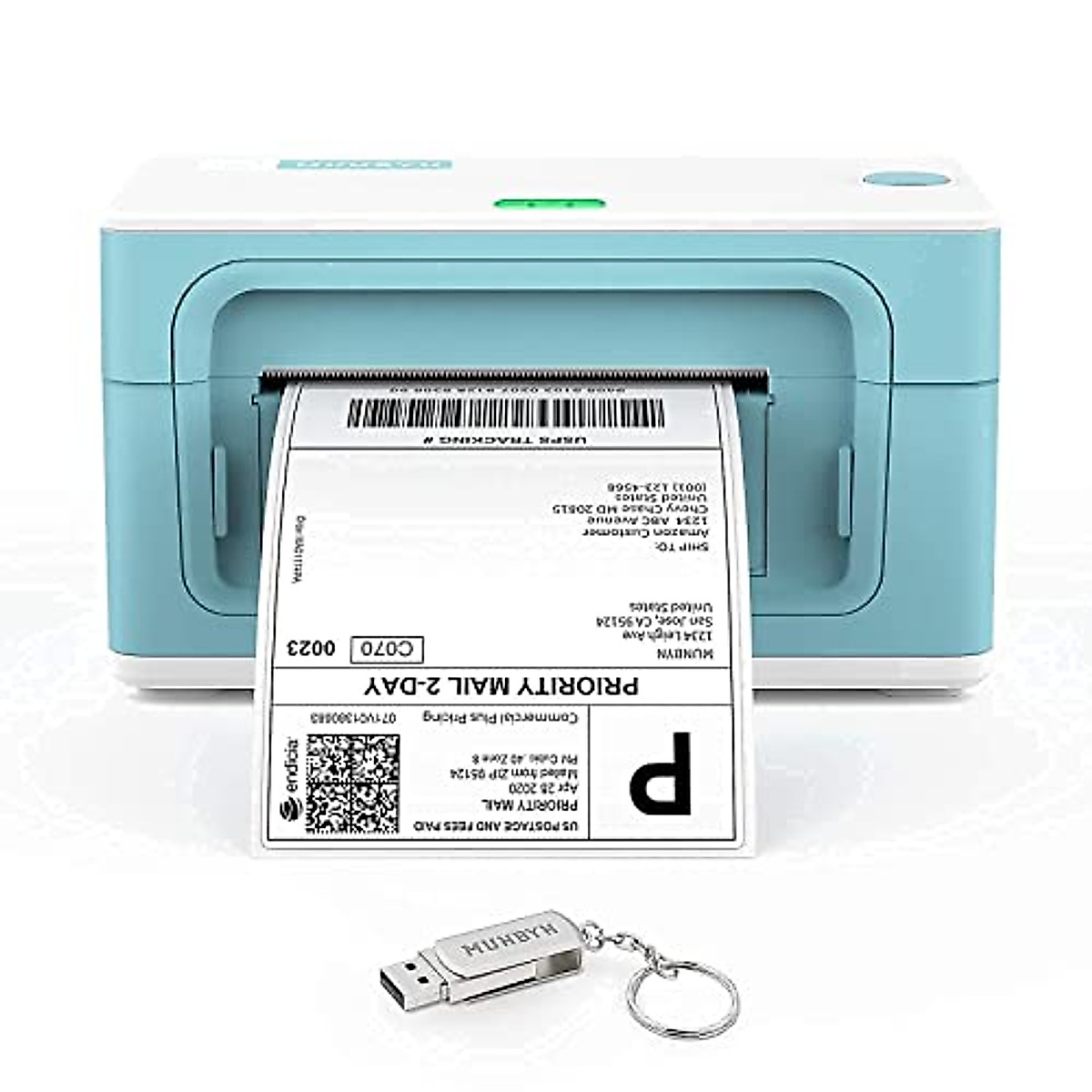 MUNBYN P941 Shipping Label Printer 4x6 Label Printer for Shipping Packages Thermal Direct Shipping Label (Pack of 500 4x6 Fan-Fold Labels) - Commercial Grade
