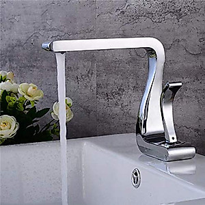 BathSelect Grohe Crane Deck Mount Bathroom & Kitchen Water Faucet - BST2161GB Luxury Mixer Faucet With Single Handle for Hot and Cold Water and Matching Pop-up Drain (Not Included) - Chrome Finish