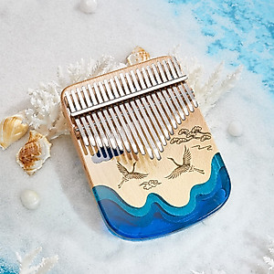 TienClef Kalimba Thumb Pianos 21 Keys Premium Beech Resin Spliced Plate Type Calimba Traditional Musical Instruments Portable Gift for Kids Adult Beginner ( Crane ), 21-BRPB-C