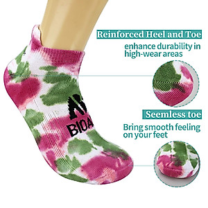 BIOAUM Womens Running Socks Low Cut-6 Pairs Cotton Cushioned Athletic Socks with Tab Arch Support