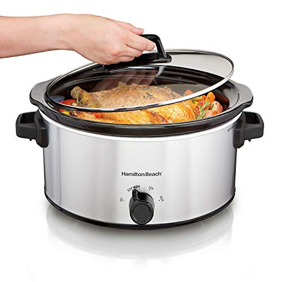 Hamilton Beach 33665 6 Quart Slow Cookers, Silver
