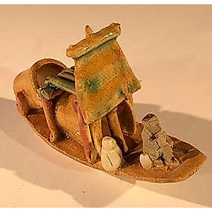 Bonsai Boy e3377 Glazed Figurine - Man on Sampan Boat - Small