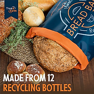 Think4Earth - (2 Pack) Bread Bag - Reusable freezer bread bag for homemade bread maker gift giving - Bread Container for Sourdough Loafs Storage, Large Bread Bags for Homemade Bread with Lining
