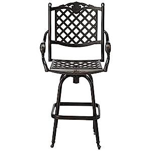 Christopher Knight Home Avon Outdoor Cast Aluminum Bar stool, Shiny Copper