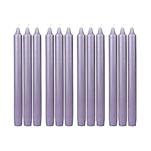 Zest Candle 12-Piece Taper Candles, 10-Inch, Lavender Straight