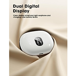 ZZU Wireless Earbuds, 2025 Ear Buds with Big Bass Stereo Sound, Lightweight Bluetooth Earbuds with 48 Hours Playtime, in-Ear Fit Earphones, IPX7, Hands-Free Calls with AI for iPhone, Android, Pad