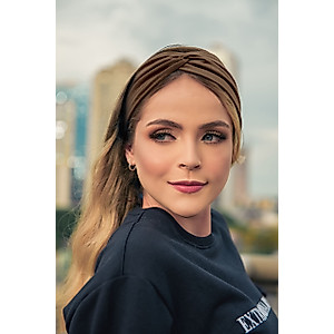 Tobeffect Headbands for Women Non Slip Turban Headband Boho Wide Head Band Womens Hair Wraps Accessories for Teen Girls 8 Pack Solid Colors