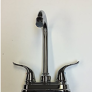 StoneCrest Dual Control 4" Metal Bar Faucet with Tea-Pot Style Handles, Chrome Finish.