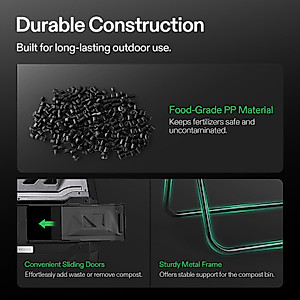 VIVOSUN Dual Rotating Batch Compost Bin with Compost Thermometer (20 Inch & 0-200°F)