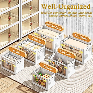 Jacriah Plastic Drawer Storage Bins with Lid, Stackable Storage Bins Open Front, Closet Organizers and Storage Cabinet with Doors and Shelves, Collapsible Storage Bins with Wheels (3 Layer-14 Gallon)