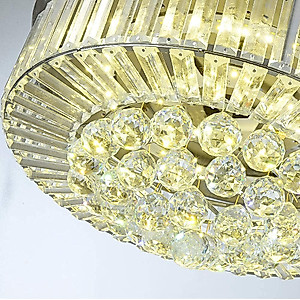 RuiWing 42'' Modern Fandelier Crystal Ceiling Fan with LED Light and Remote Control 3 Light Changes 3 Speeds Noise-Free Chandelier Ceiling Fan for Bedroom Indoor Living Room