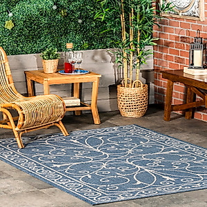 nuLOOM Kathleen Traditional Indoor/Outdoor Area Rug, 8x11, Blue