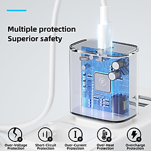 3-Pack 20W USB C Fast Charger for iPhone 15/15 Pro Max Charger for iPad Pro Charger with 10FT USB C to C Cable Fast Charging for iPhone 15 Pro/15 Plus//iPad Mini 6,iPad Air 5/4,iPad Pro 12.9/11/10