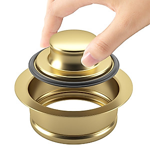 Kitchen Sink Garbage Disposal Flange and Sink Stopper,fit Stainless Steel 3-1/2 inch Standard Sink Drain Opening Kitchen Sink Replacement Accessories (Gold Bright)