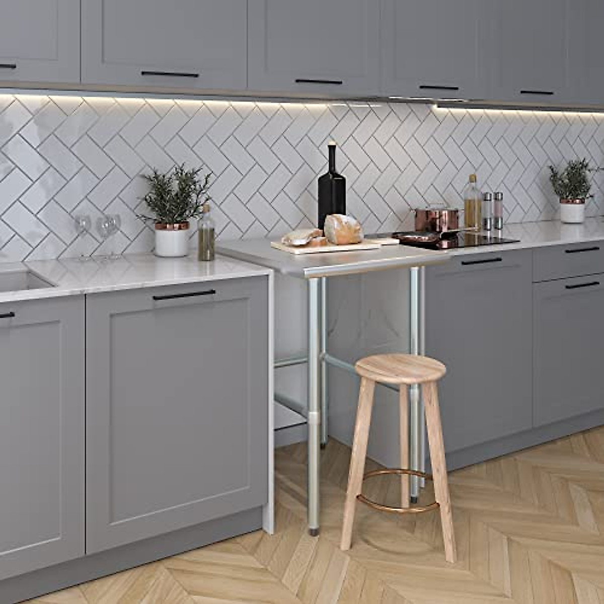 30" X 24" Open Base Stainless Steel Work Table | Residential & Commercial | Food Prep | Heavy Duty Utility Work Station | NSF