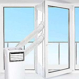 UniForU Window Seal for Portable Air Conditioner Window Cover with The Double Access Zipper and Adhesive Fastener 400cm/157” (400cm/157)