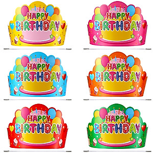Yunsailing 36 Pcs Colorful Party Crowns - Classroom Gifts and Birthday Hats for Kids