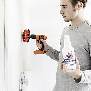 Grout Cleaner 5 Inch Flat Drill Brush | Tile and Grout Cleaner Tool Drill Brush Attachment | Bathroom and Shower Scrubber | Stiff Nylon Bristles Remove Soap Scum | Baseboard Cleaner Tool