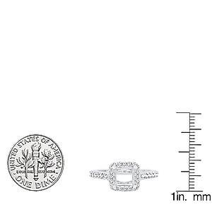 Dazzlingrock Collection 0.85 Carat (ctw) Round Diamond Bridal Semi Mount Engagement Ring, Can be Fit Princess 1.50 cts. (6.5 mm) Center Stone, 14K White Gold, Size 7