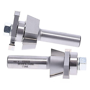Whiteside 6009 15° Shaker Cabinet Door Router Bit Set, 1/2" Shank, for 1/4" Panels, 2-Piece