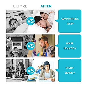 LYSIAN Noise Cancelling Earplugs for Sleep - 60 Pairs, 38dB Ear Plugs for Sleeping, Snoring, Shooting, Mowing Loud Sound Reduction- Double Color Light Blue/White