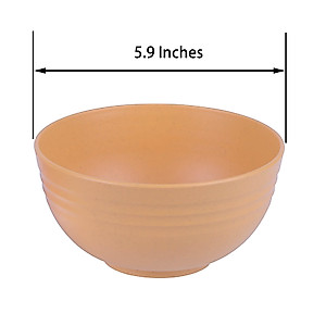 LuckyZone Unbreakable Cereal Bowls - 24 oz Reusable Wheat Straw Bowl Set of 4 - Dishwasher & Microwave Safe - Perfect for Cereal, Soup and Rice - BPA Free, Healthy & Eco-Friendly (4 Color_H)
