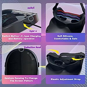 Depointer Life Led Mask with Rechargeable Bluetooth-compatible App Controlled, Customizable Shining Mask, Lighted Face Transforming Mask, unisex-child