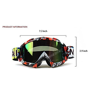 Wonzone Motocross Winter Sports Snowmobile Snowboard Ski Goggles Anti-Fog UV Protection,Windproof Eyewear Protective Glasses (Pink, Clear)