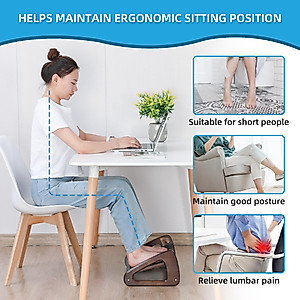 Fanwer 6 Height Adjustable Foot Rest for Under Desk at Work, Ergonomic Foot Stool with Massage Rollers, Ergonomic Tilted Footrest Foot Massager for Home Office Work