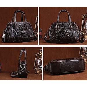Crossbody Bag for Women Genuine Leather Top Handle Tote Purses Vintage Satchels Handbag (8899)