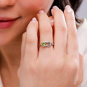 Angara Natural Peridot Solitaire Ring for Women in 14K Yellow Gold Size-9 (Grade-AAA | Size-6mm) | August Birthstone Jewelry Gift for Women | Birthday | Wedding | Anniversary | Engagement