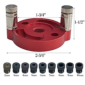 Sutekus Dowel Jig Drill Guide, Vertical Pocket Hole Jig Kit, Woodworking Hole Drill Positioner Locator Tool with M2 M3 M4 M5 M6 M7 M8 M9 M10 Drill Bushings