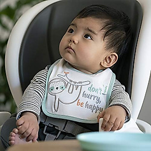 Ingenuity Easy Eater 4-Pack Absorbent Terry-Backed Cotton Baby Bib Set for Eating or Teething - Grazy