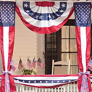 N/A/A USA Pleated Fan Flag, American Half Fan Banner, 4th of July Pleated Fan Flags American US Bunting Flag Stars and Stripes Flag Banner for Independence Day Memorial Day and Labour Day