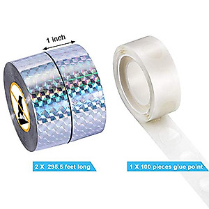 TooDeal 2PCS Bird Scare Repellent Flash Tape Holographic Deterrent Devices for Pigeon - Repellant Products to Prevent Birds from Hitting Windows/House - Reflective Ribbon