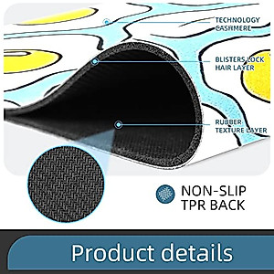 VBFOFBV Bathroom Rugs Absorbent Bath Mats for Bathroom Kitchen Bath Rugs Indoor Outdoor Area Rugs, Cartoon Poached Egg
