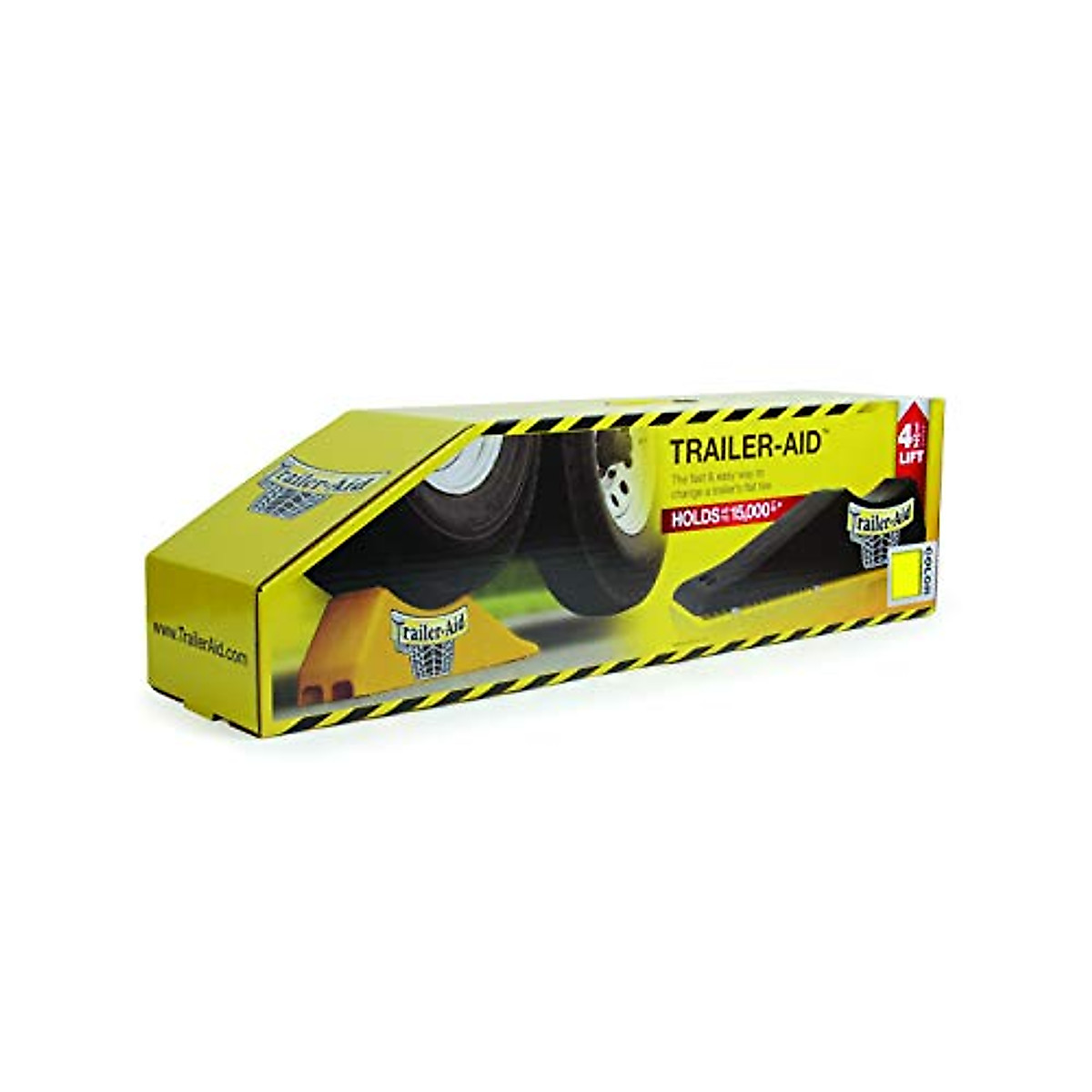 Trailer Aid Camco Tandem Tire Changing Ramp with 4.5-Inch Lift, Yellow (21000)